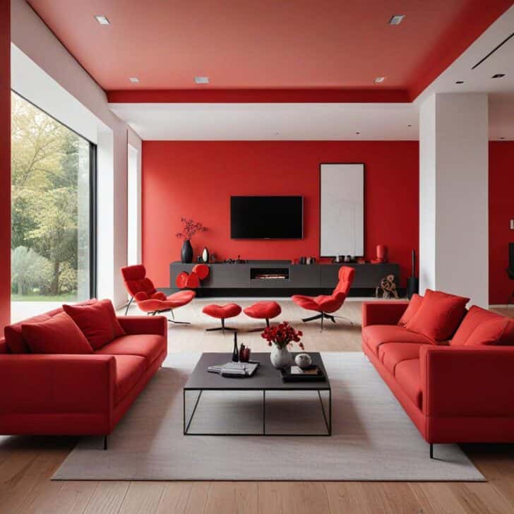 Living With Passion: Red Living Room Ideas For A WOW Effect – DecoFond