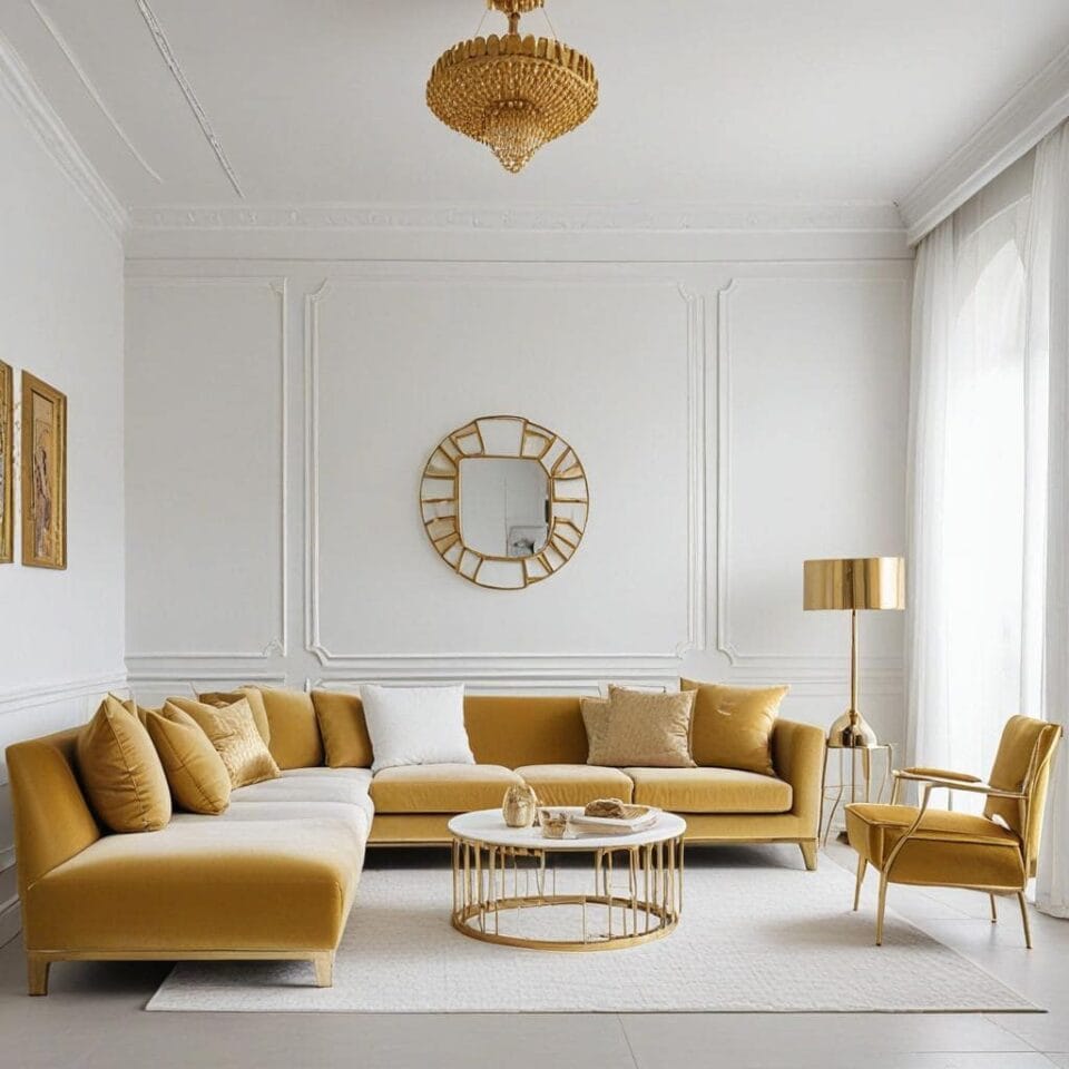 20 White And Gold Living Rooms – Glowing Luxury – DecoFond