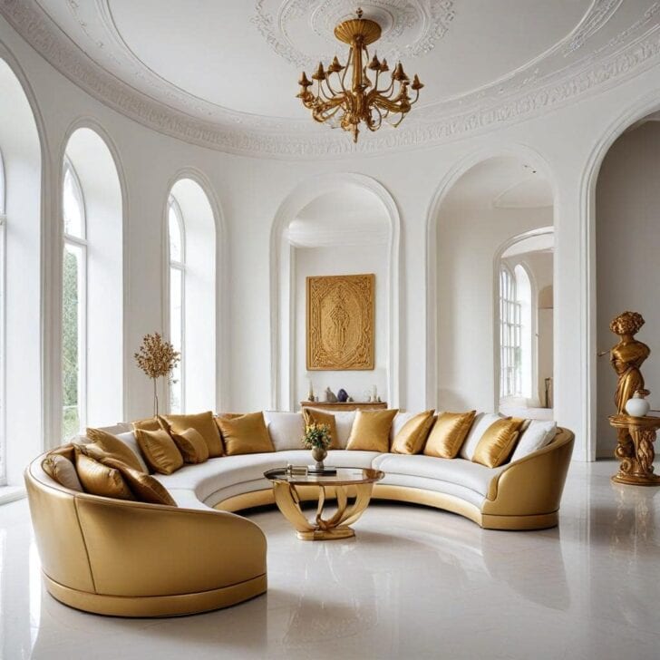 20 White And Gold Living Rooms – Glowing Luxury – DecoFond