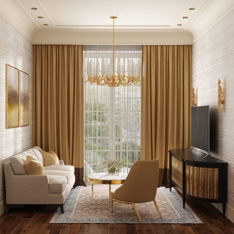 20 White And Gold Living Rooms – Glowing Luxury – DecoFond